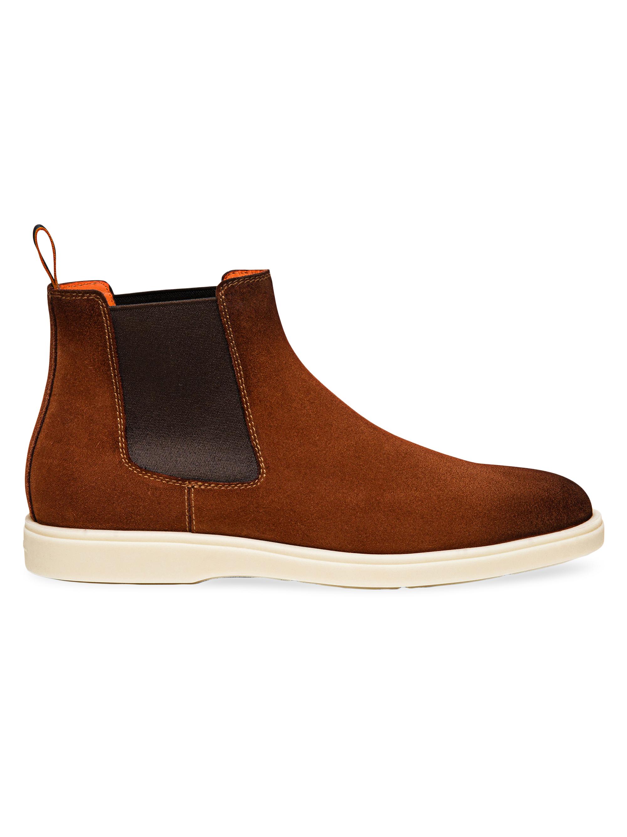 Shop Santoni Suede Burnished Sport Chelsea Boots | Saks Fifth Avenue