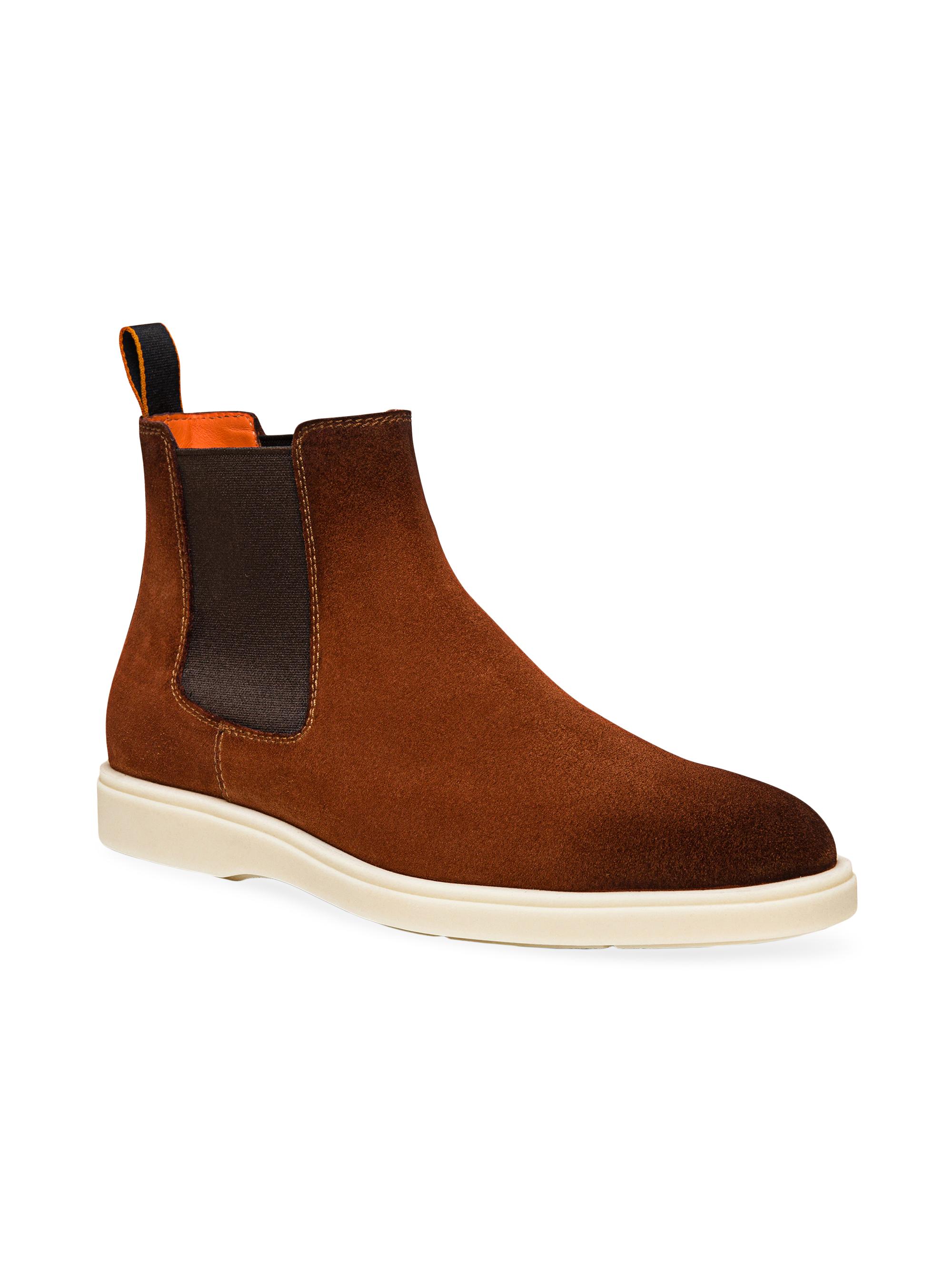 Shop Santoni Suede Burnished Sport Chelsea Boots | Saks Fifth Avenue