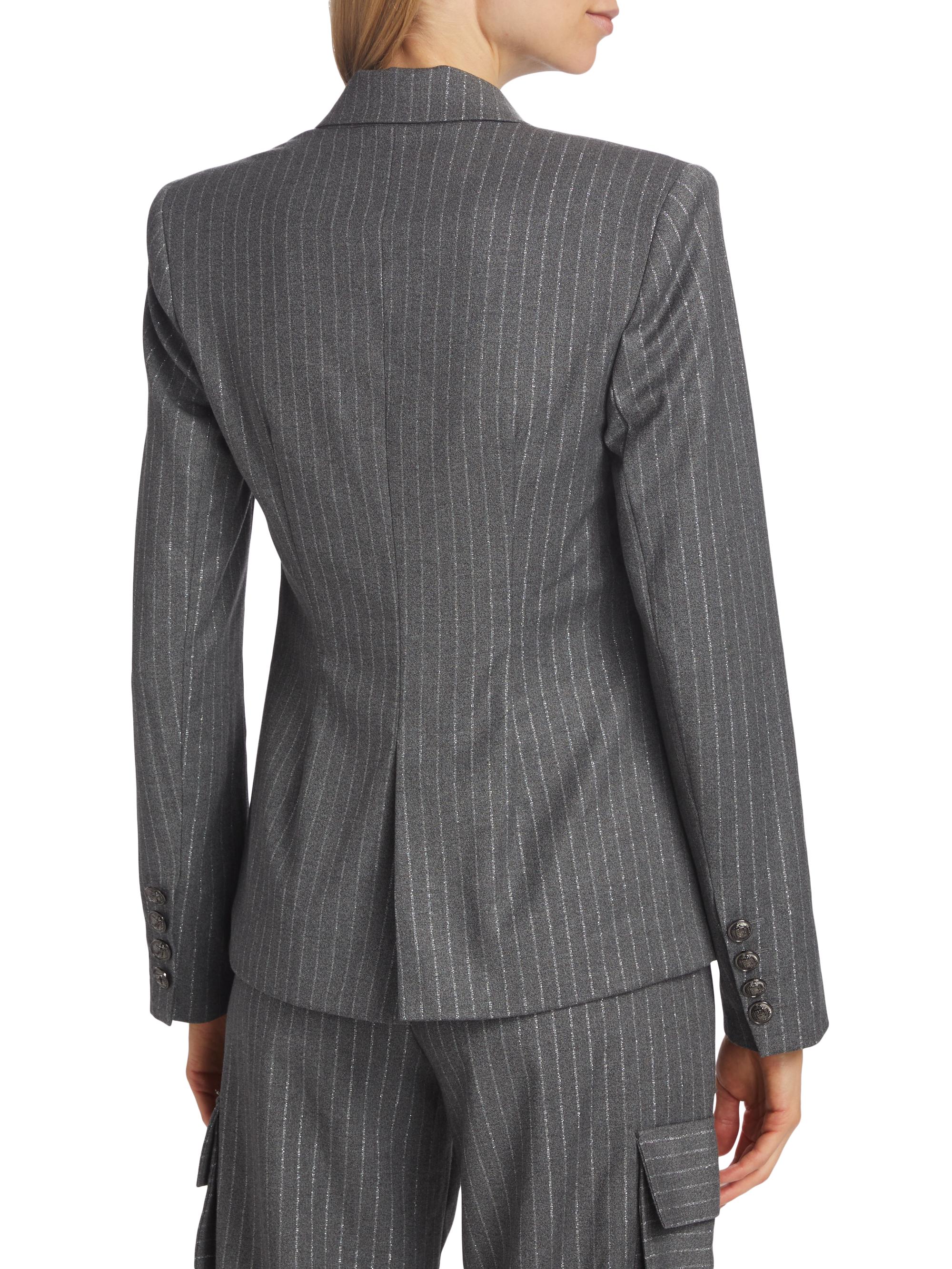 Shop Ramy Brook Collins Metallic Pinstripe Jacket | Saks Fifth Avenue