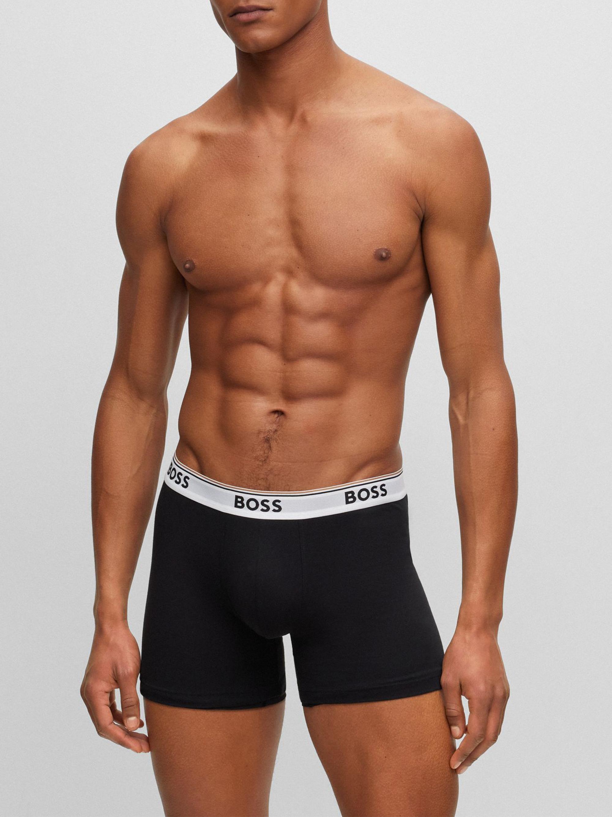 Shop BOSS Three-Pack of Stretch-Cotton Boxer Briefs With Logos | Saks ...