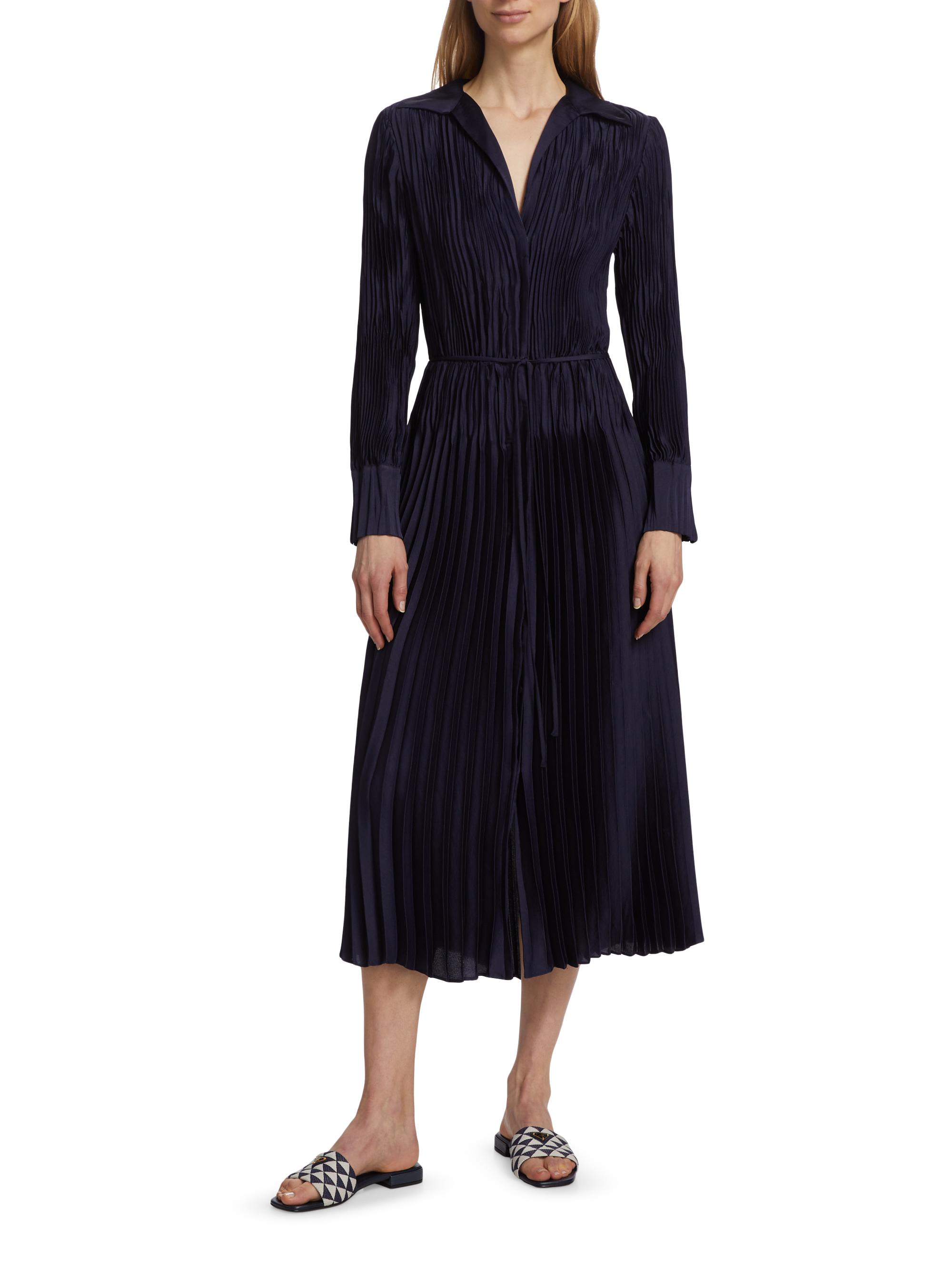 Shop Vince Pintuck Pleated Midi-Shirtdress | Saks Fifth Avenue