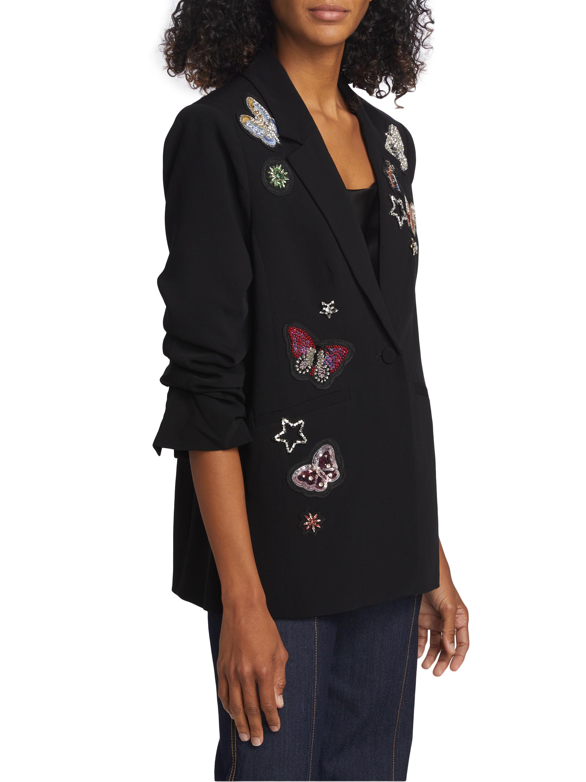 Shop Cinq à Sept Kylie Butterfly Embellished Blazer | Saks Fifth Avenue
