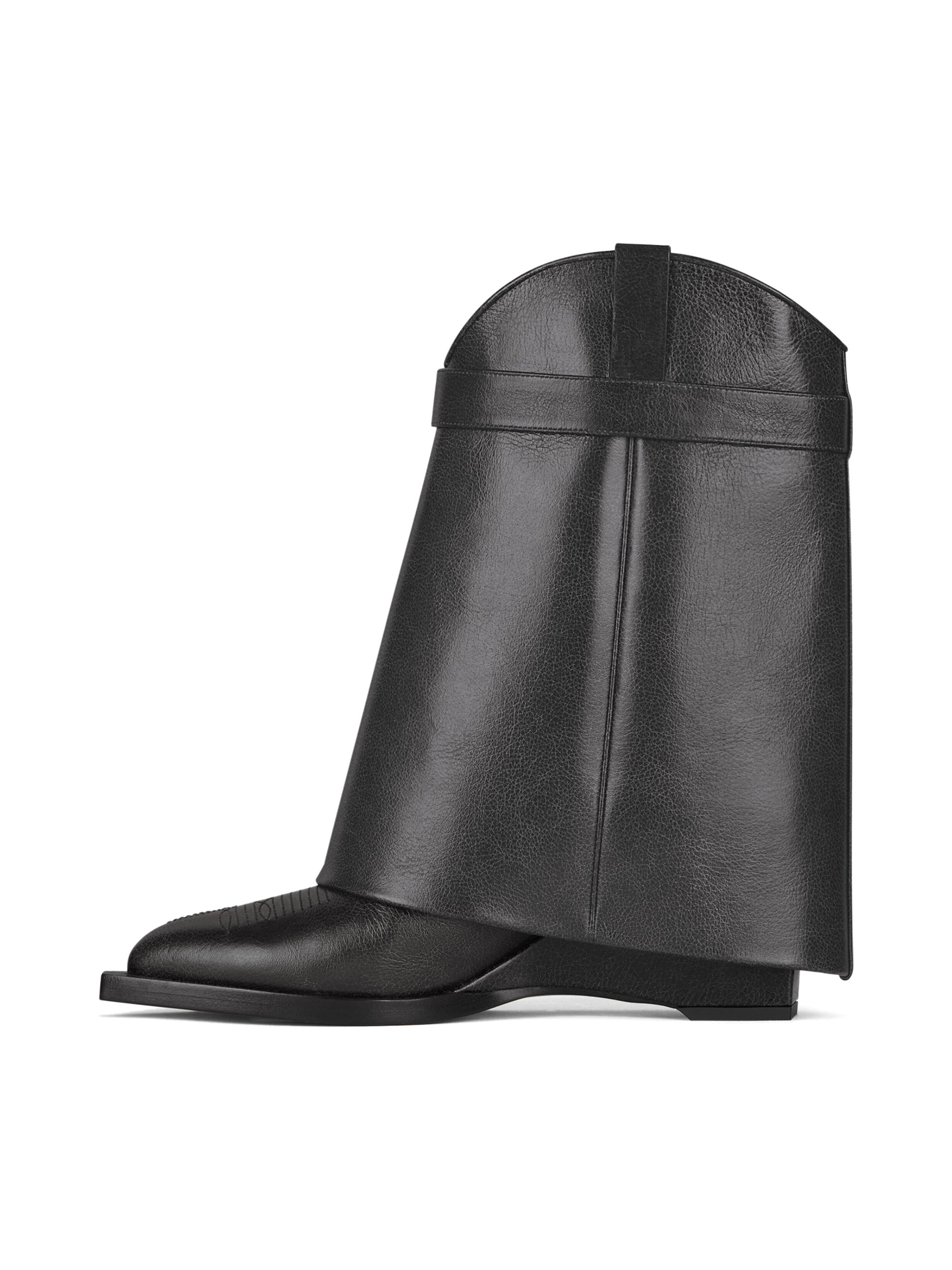 Shop Givenchy Shark Lock Cowboy Ankle Boots In Aged Leather | Saks ...