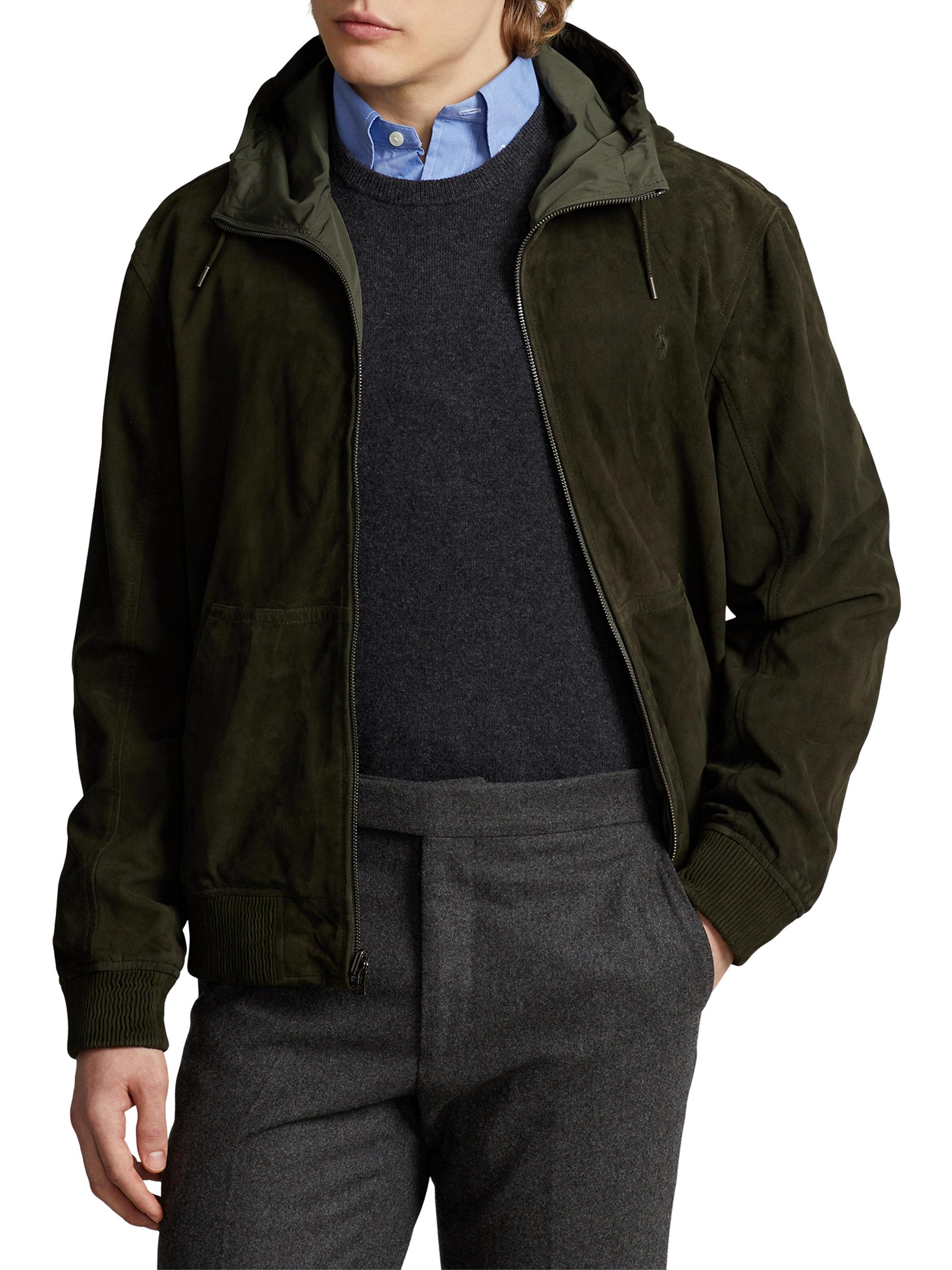 Shop Polo Ralph Lauren Henson Reversible Suede Bomber Jacket | Saks ...