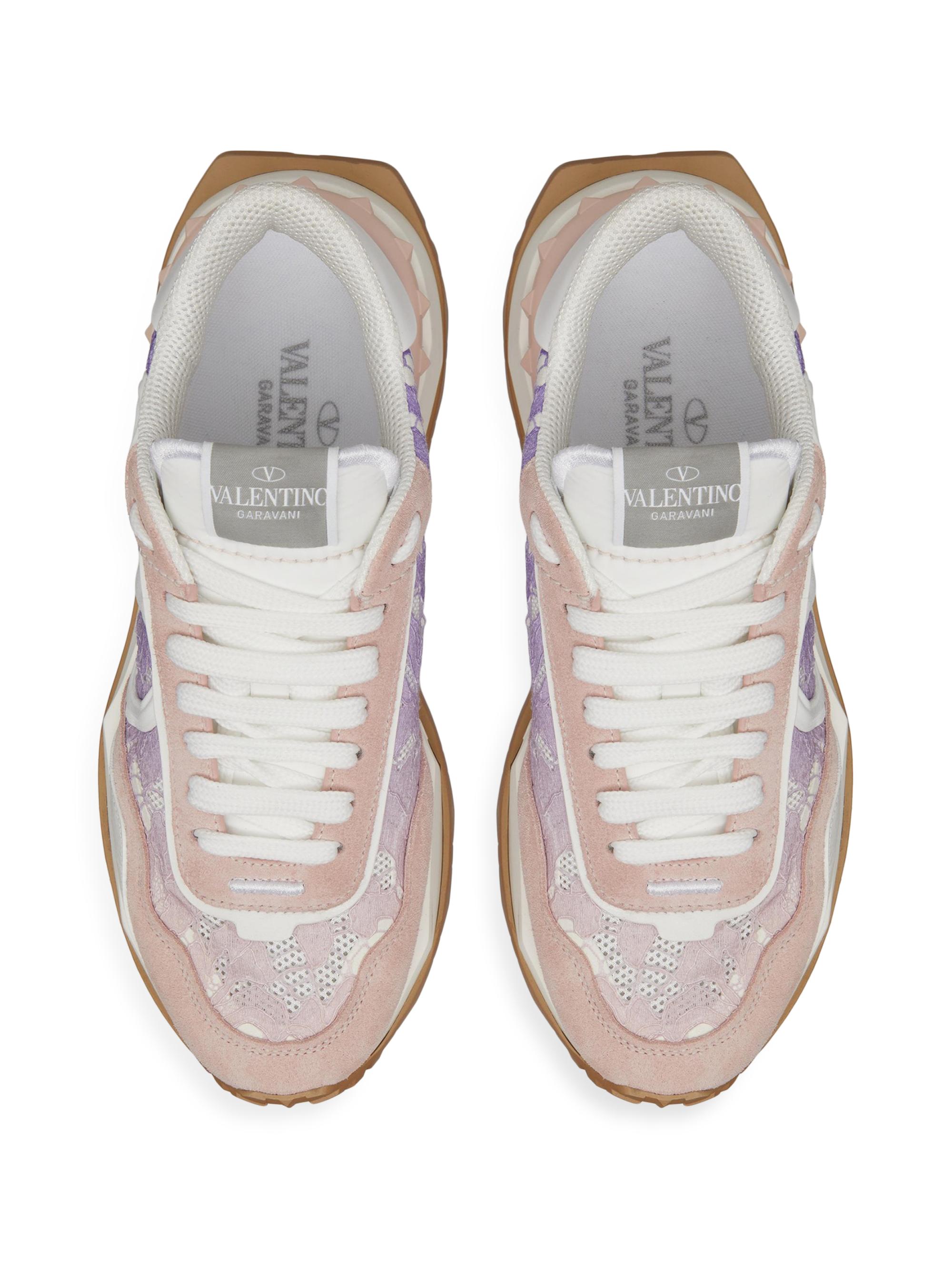 Shop Valentino Garavani Lace And Mesh Lace Runner Sneakers | Saks Fifth ...