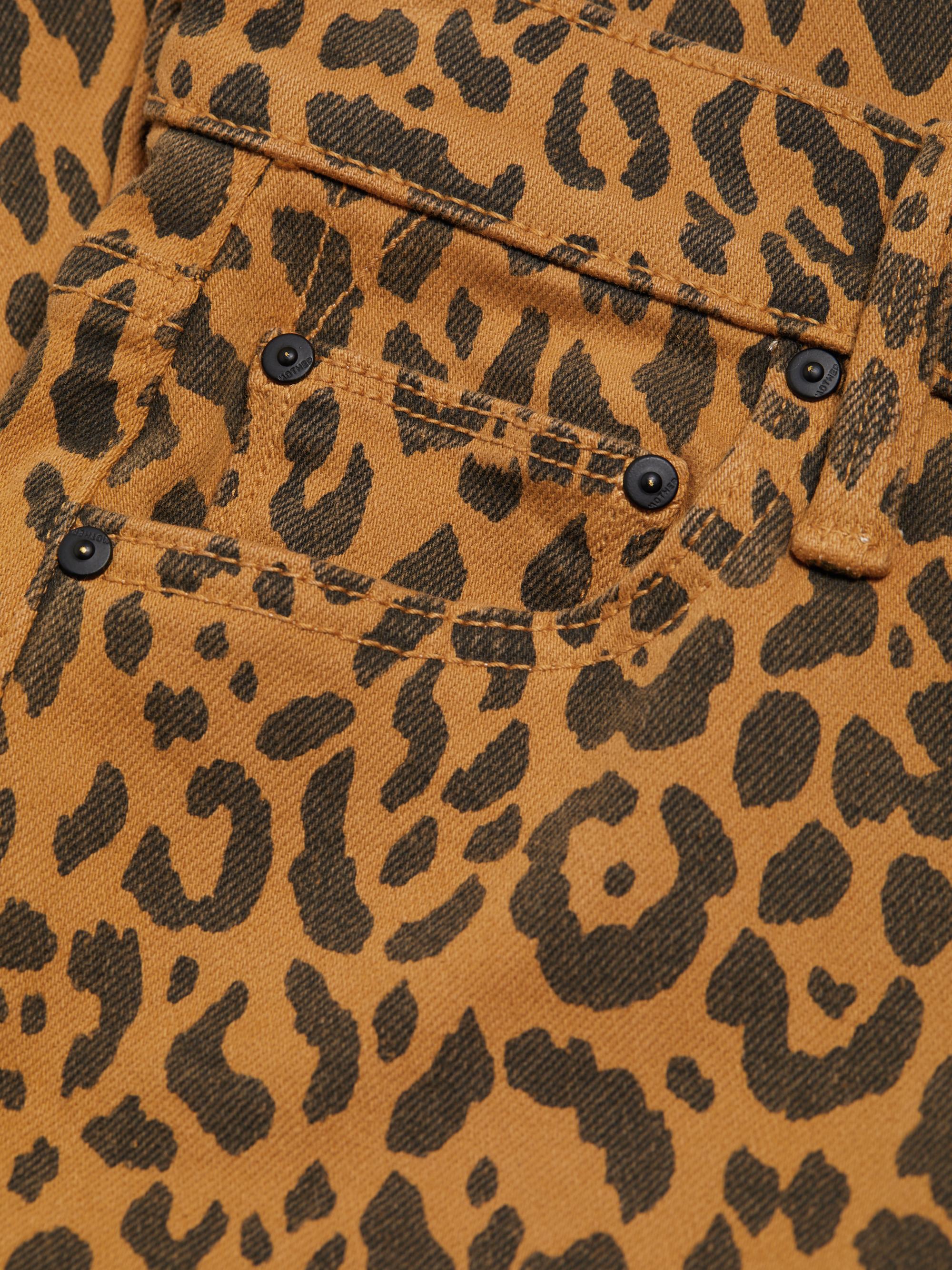 Shop Mother The Rider Leopard Mid-Rise Crop Jeans | Saks Fifth Avenue