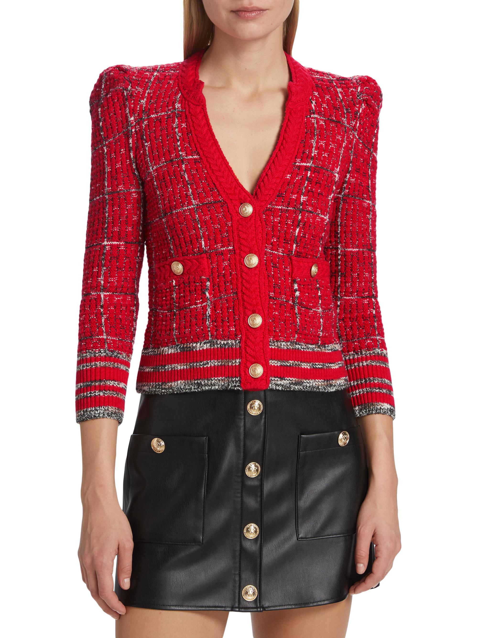 Shop L'AGENCE Jenni Windowpane Cardigan | Saks Fifth Avenue