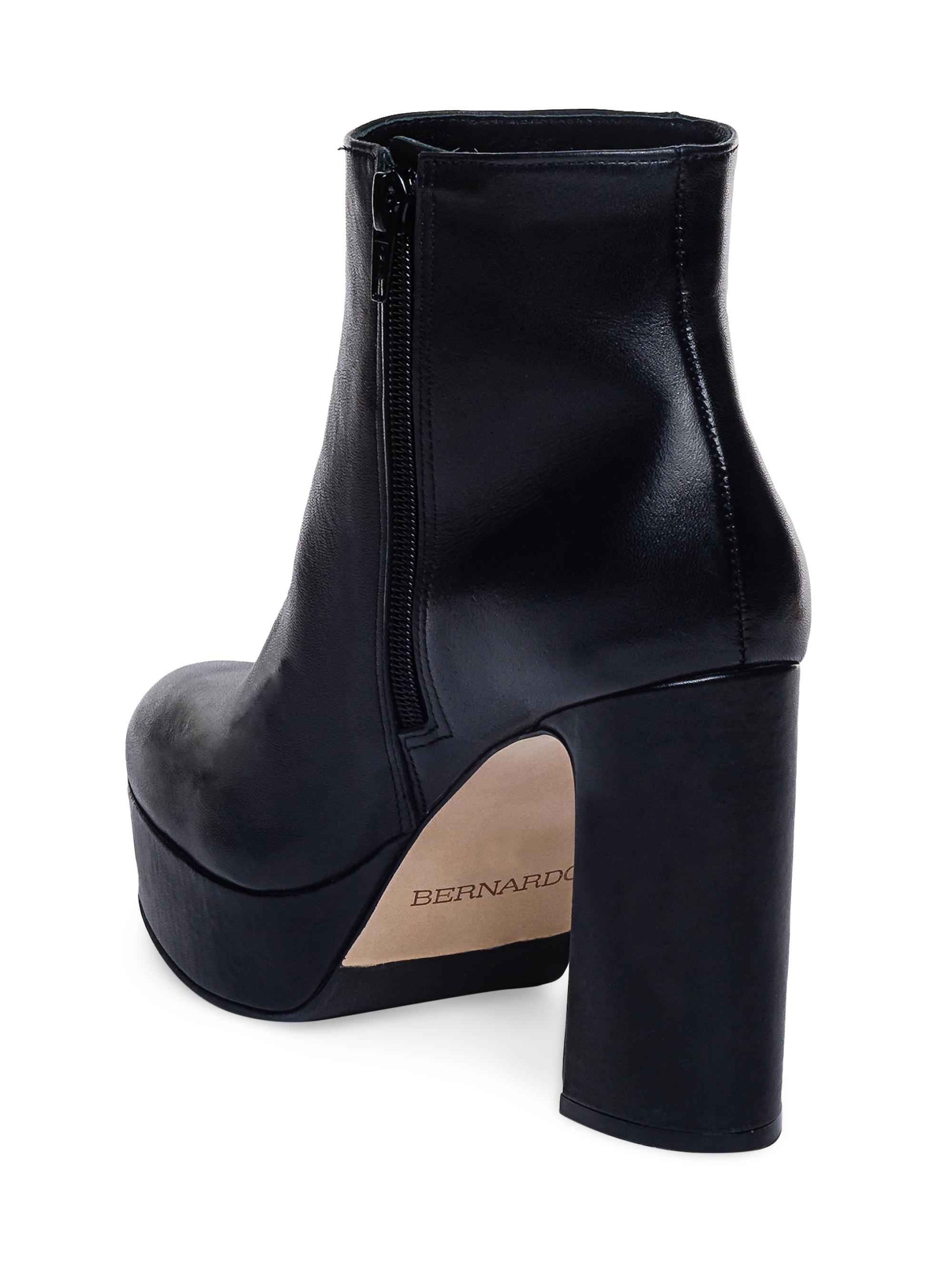 Shop Bernardo Vera Leather Platform Booties | Saks Fifth Avenue