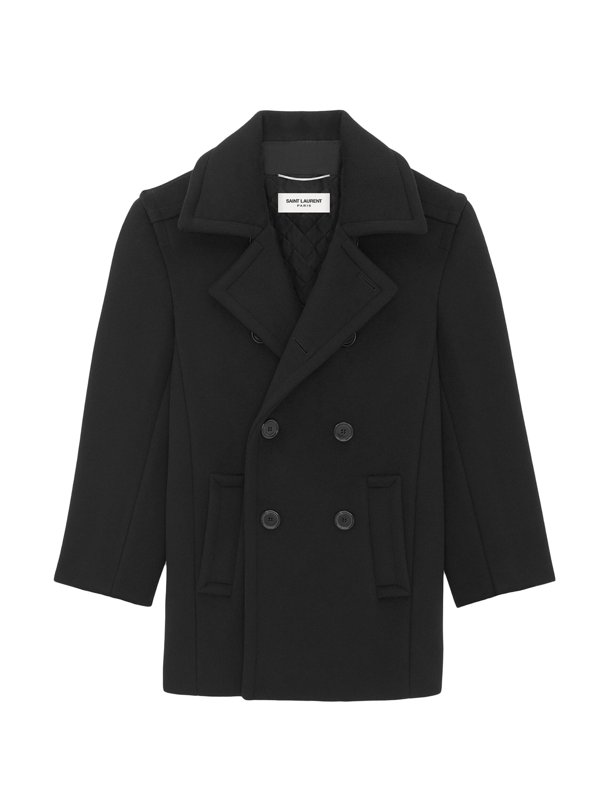 Shop Saint Laurent Oversized Peacoat In Wool | Saks Fifth Avenue