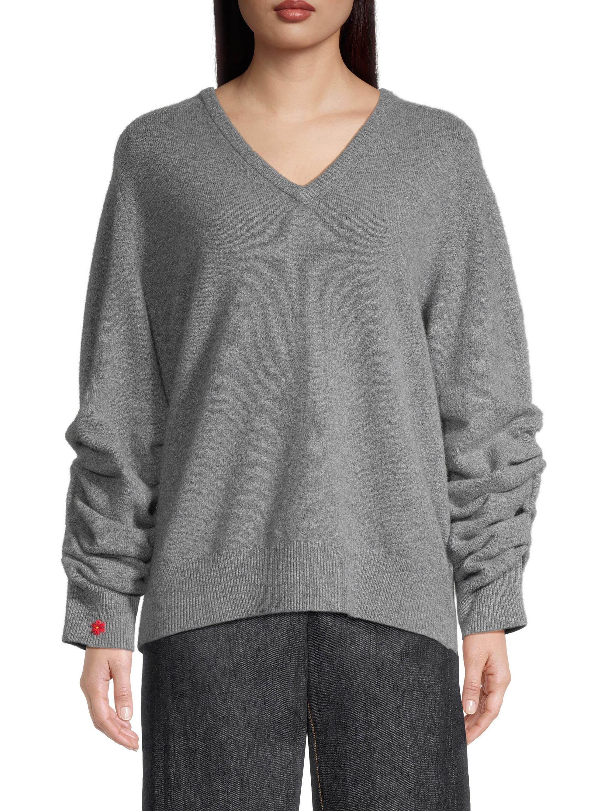 Shop Tory Burch V-Neck Stretch Wool Sweater | Saks Fifth Avenue