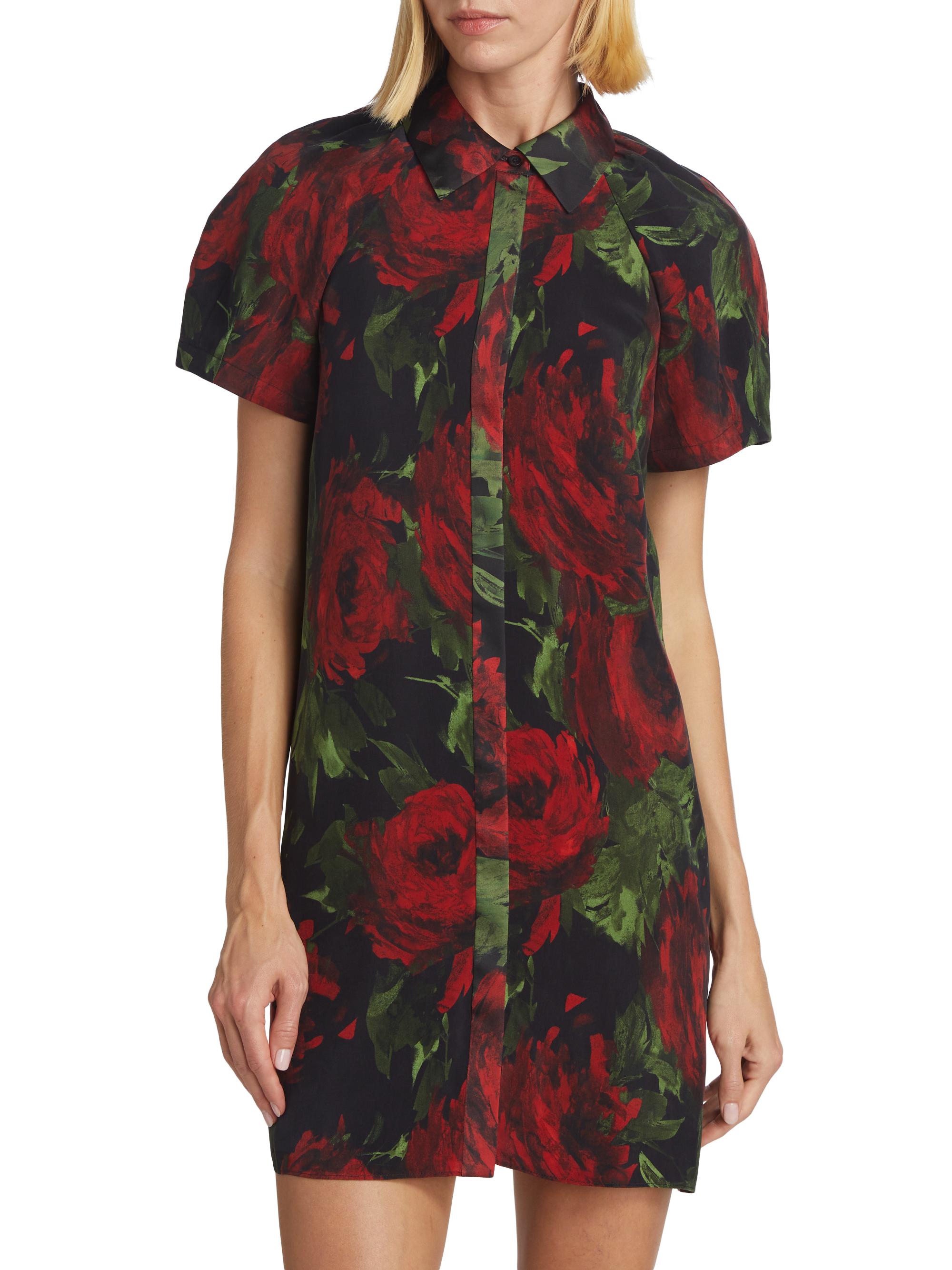 Shop Alice + Olivia Jem Floral Puff-Sleeve Minidress | Saks Fifth Avenue