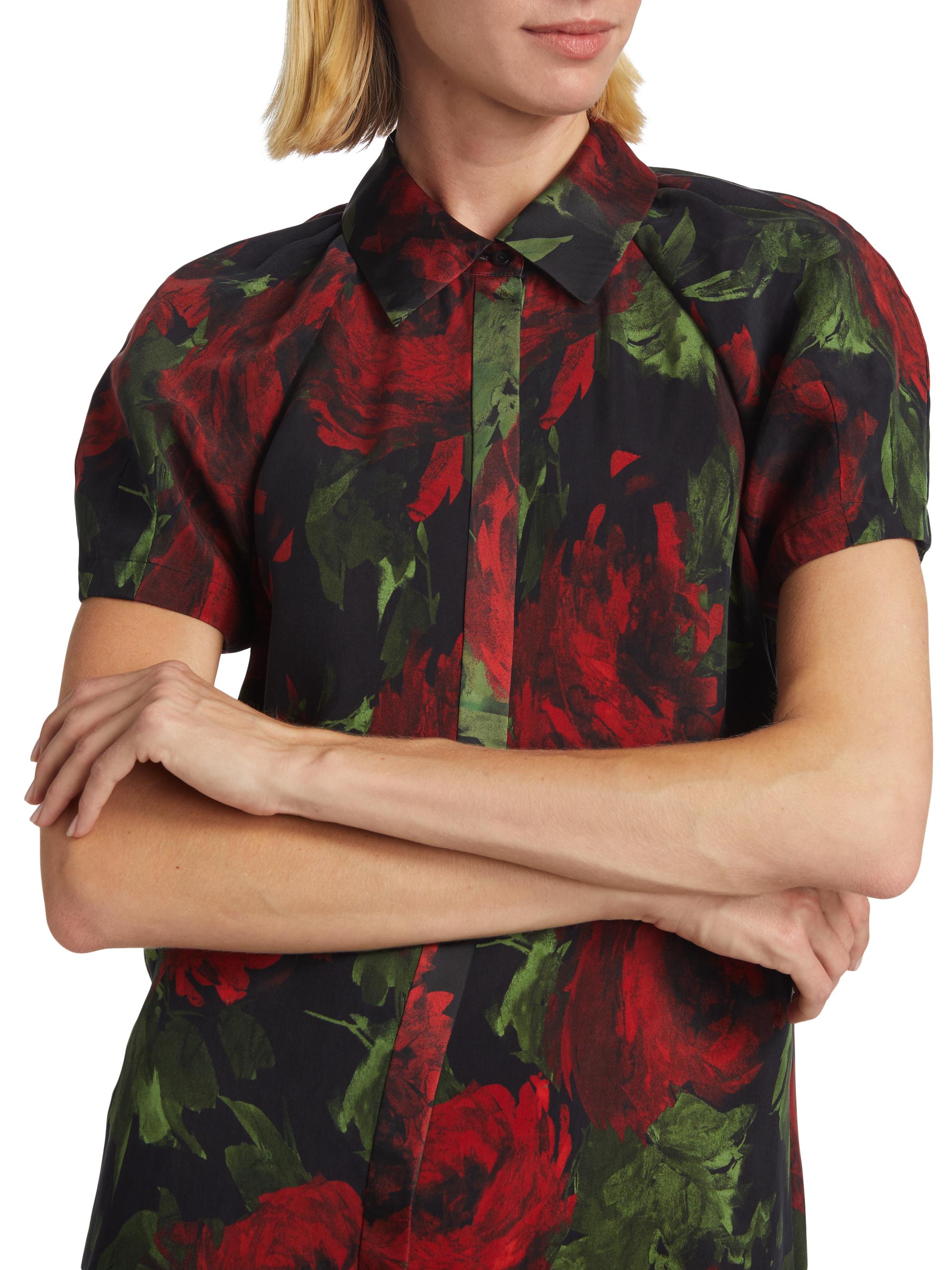 Shop Alice + Olivia Jem Floral Puff-Sleeve Minidress | Saks Fifth Avenue