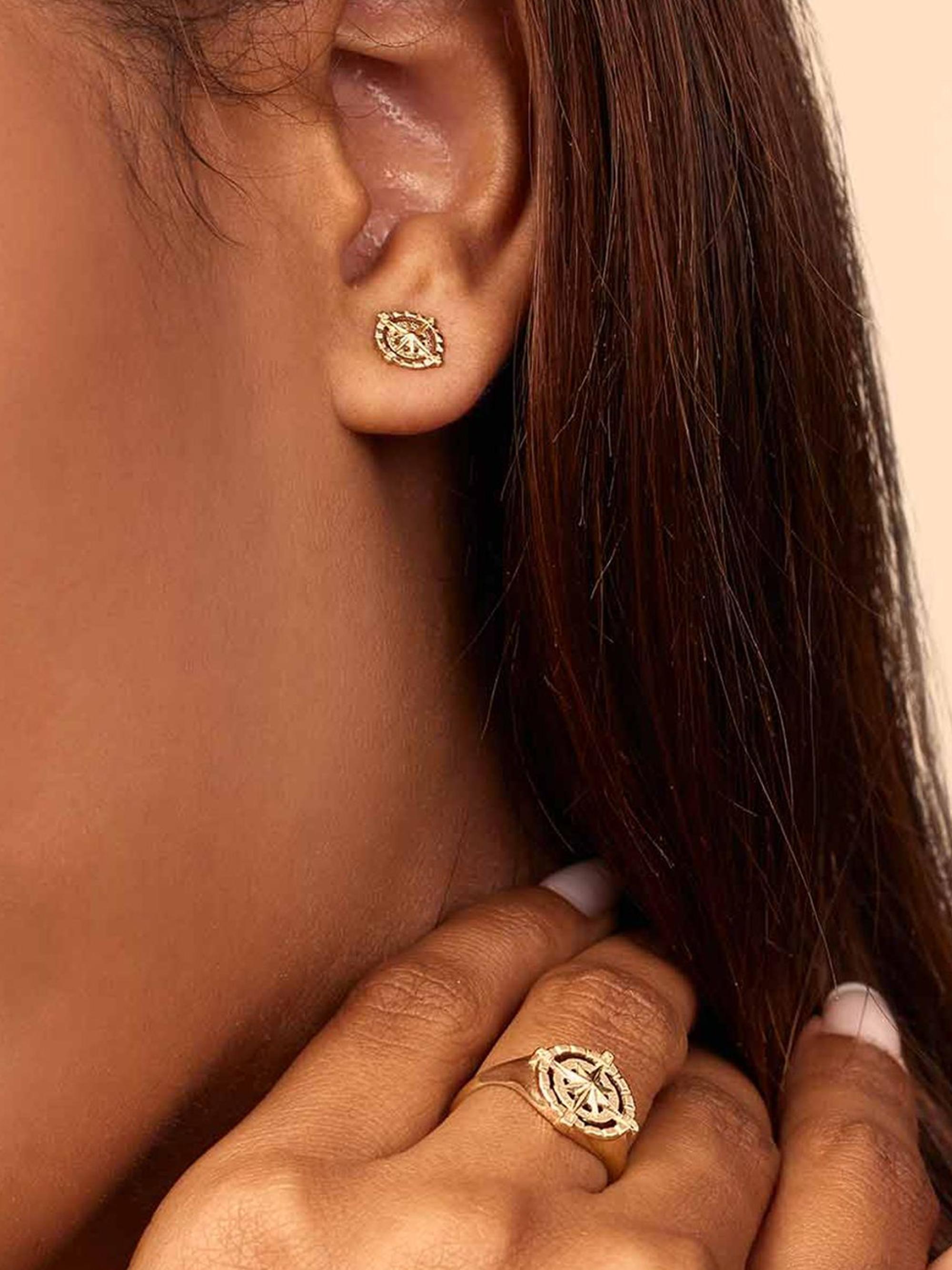 Shop Oradina 14K Yellow Gold Compass Rose Studs | Saks Fifth Avenue